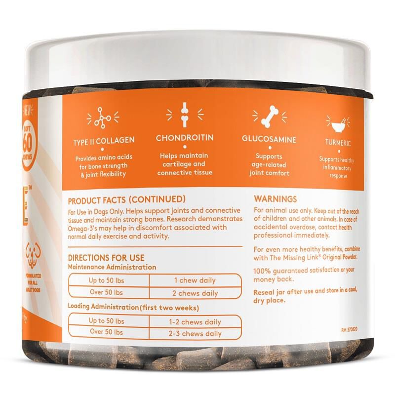 The Missing Link Collagen Care for Hips & Joints for Adult Dogs, 60 ...